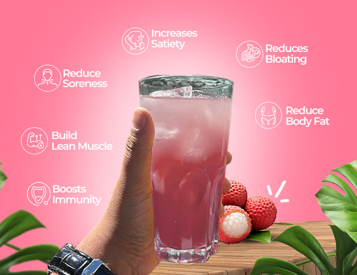 Lychee Protein with Probiotics | 15 Sachets of Protein for Weight Loss ...